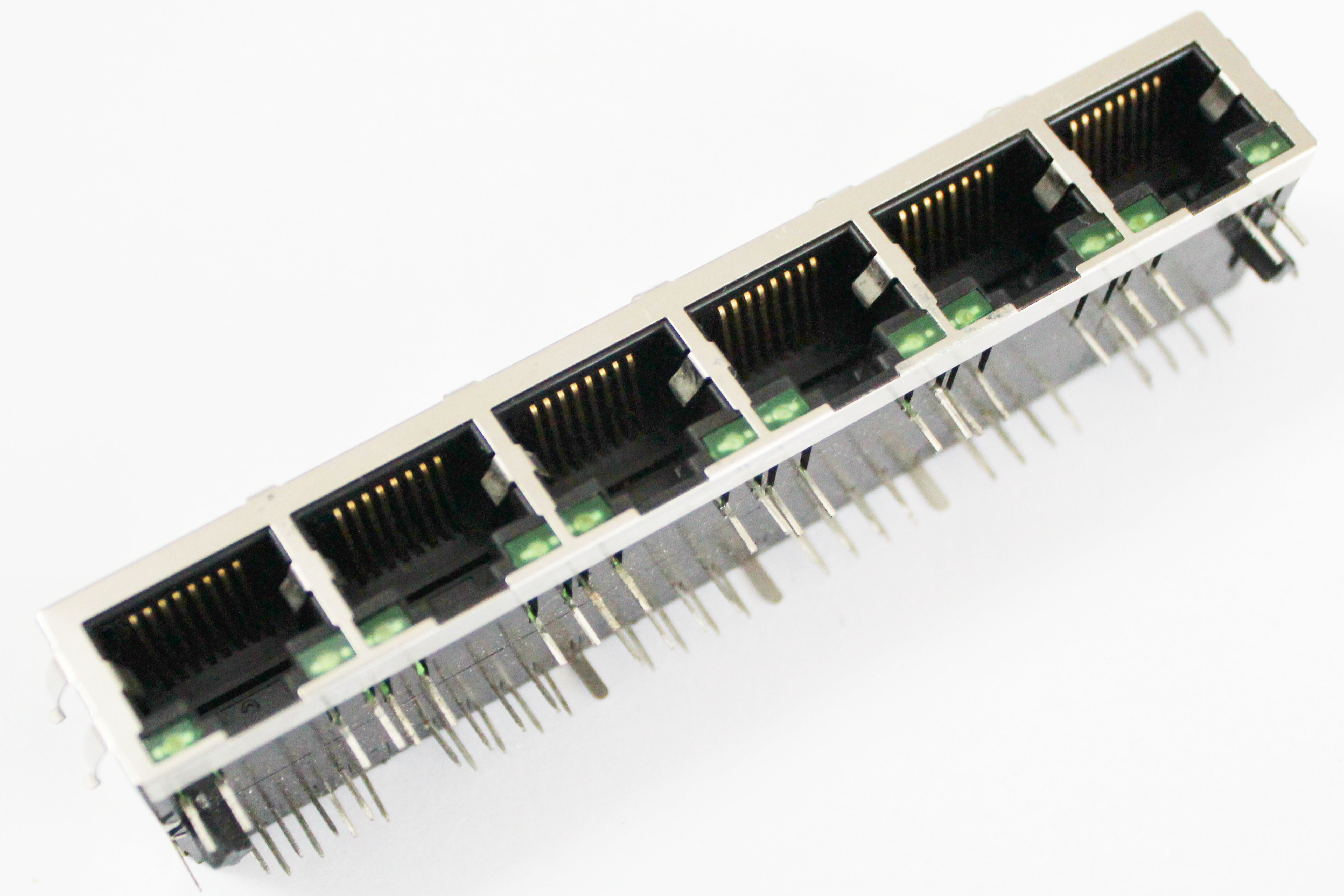 1 X 6 Çoklu-port RJ45 Konnektör Özel, SDH / PDH için Sağ Açı IEEE RJ45